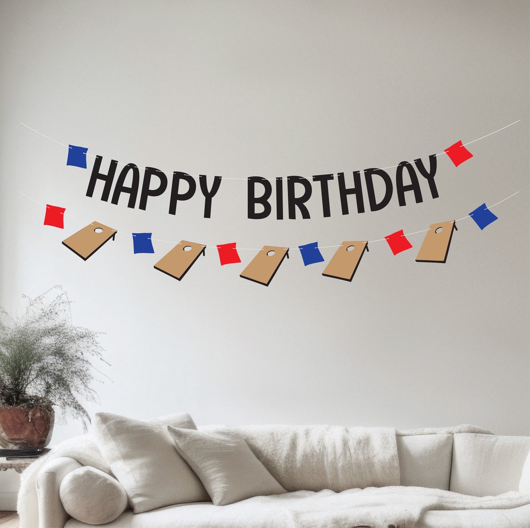 Cornhole Birthday Banner, Cornhole Banner, Cornhole Garland, Cornhole ...