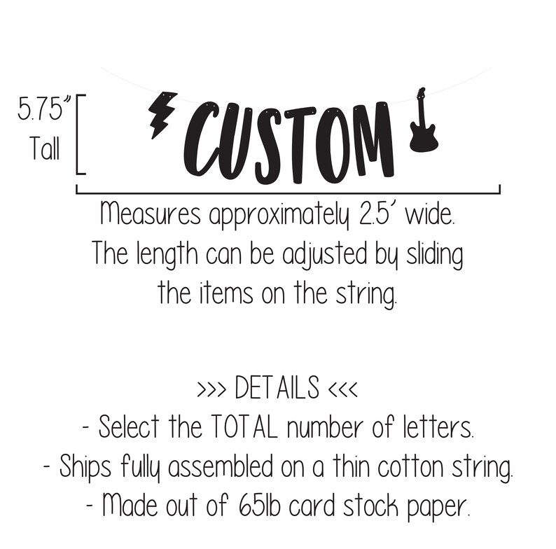 Custom Rock Banner, Rock and Roll Theme, Rock Birthday, Music Birthday ...
