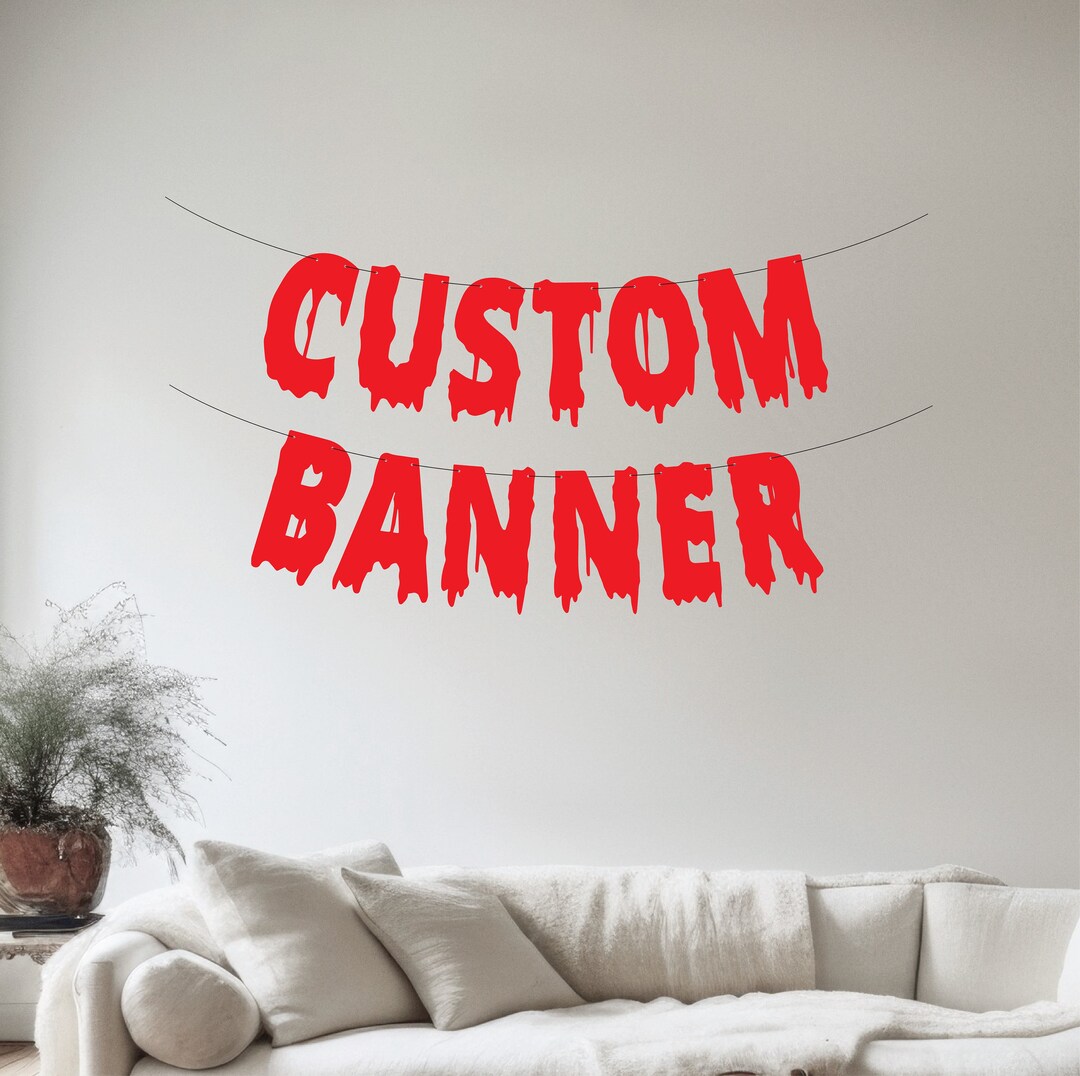 Custom Red Banner Custom Halloween Banner Customizable - Etsy