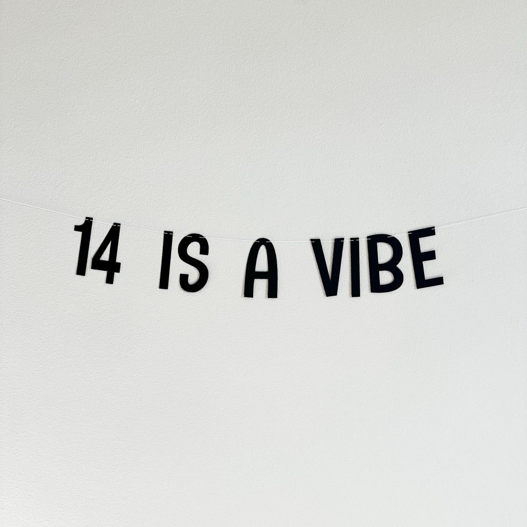 14 is A Vibe, 14th Birthday Banner, 14th Birthday Party Ideas, Fourteen ...