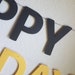 Black and Yellow Happy Birthday Banner, Black and Yellow Birthday ...