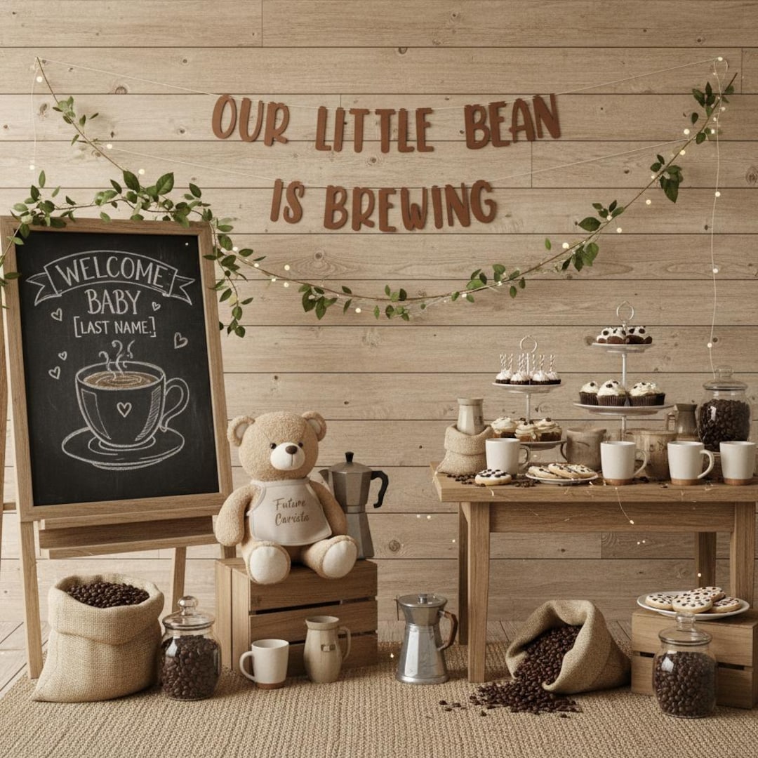 Our Little Bean is Brewing, Coffee Themed Baby Shower Decorations ...