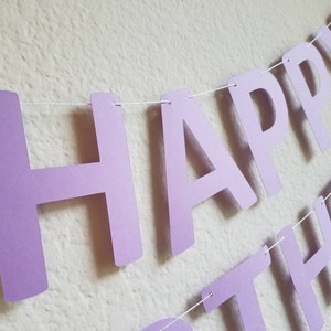 Lavender Happy Birthday Banner, Girl Birthday Banner, Lavender Banner ...