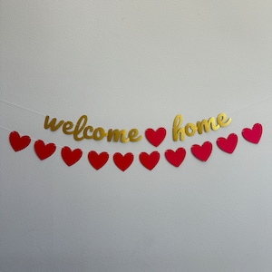 Welcome Home, Welcome Home Banner, Gold Glitter Banner, Military ...