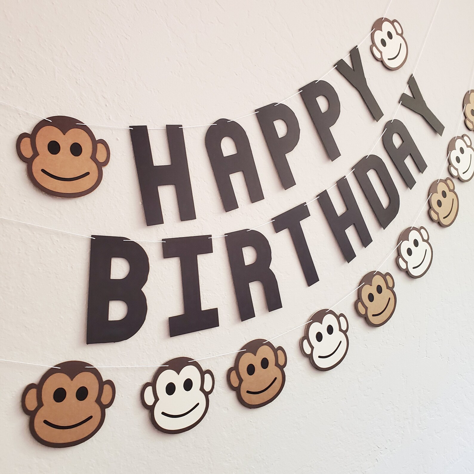 Monkey Birthday Banner, Monkey Party, Monkey Birthday Party, Monkey ...