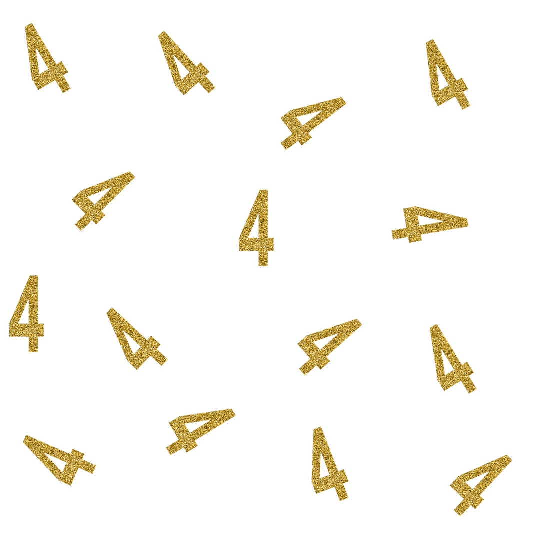 Four Confetti, Confetti Number Four, Fourth Birthday Confetti, 4th ...