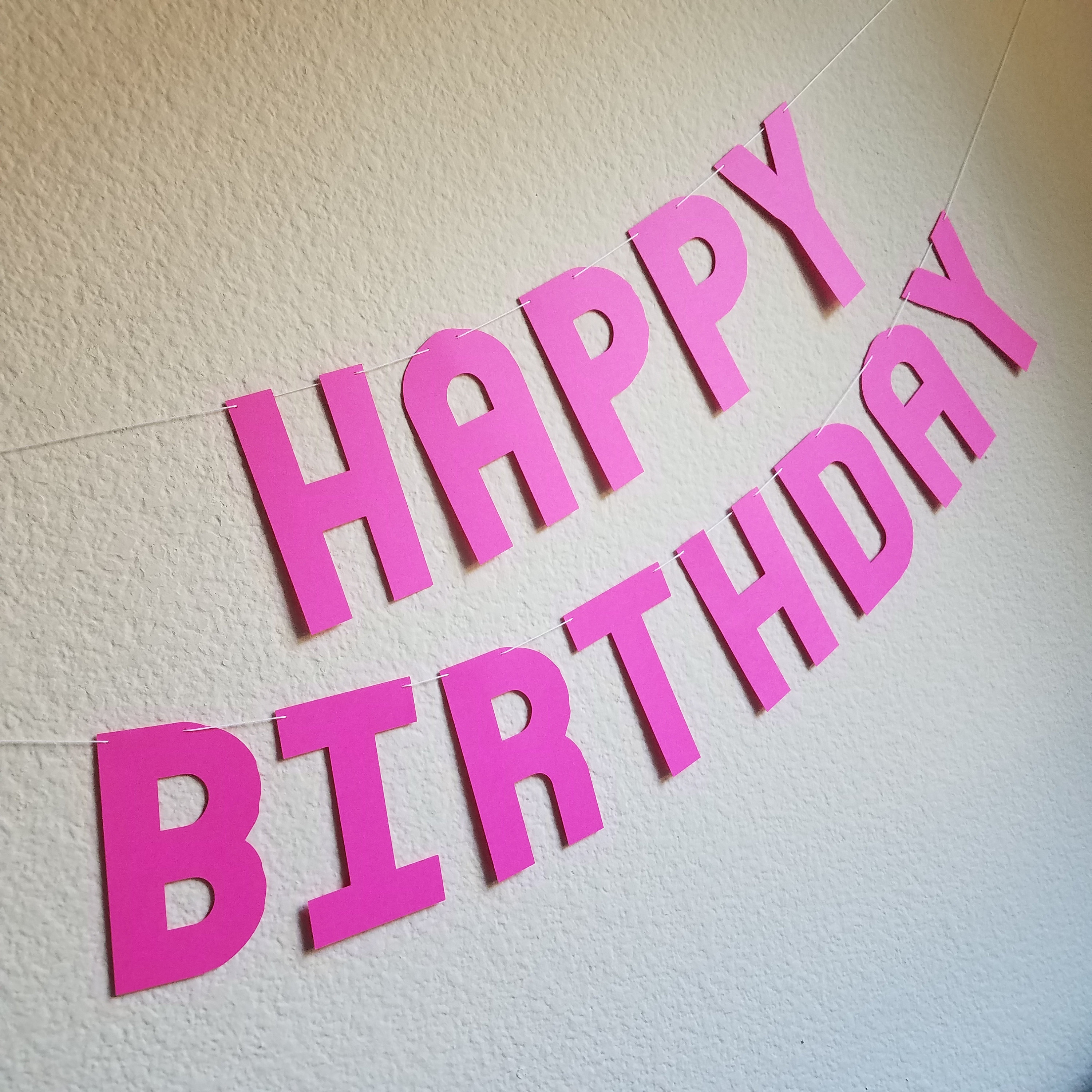 Hot Pink Happy Birthday Banner, Hot Pink Birthday Banner, Custom Hot ...