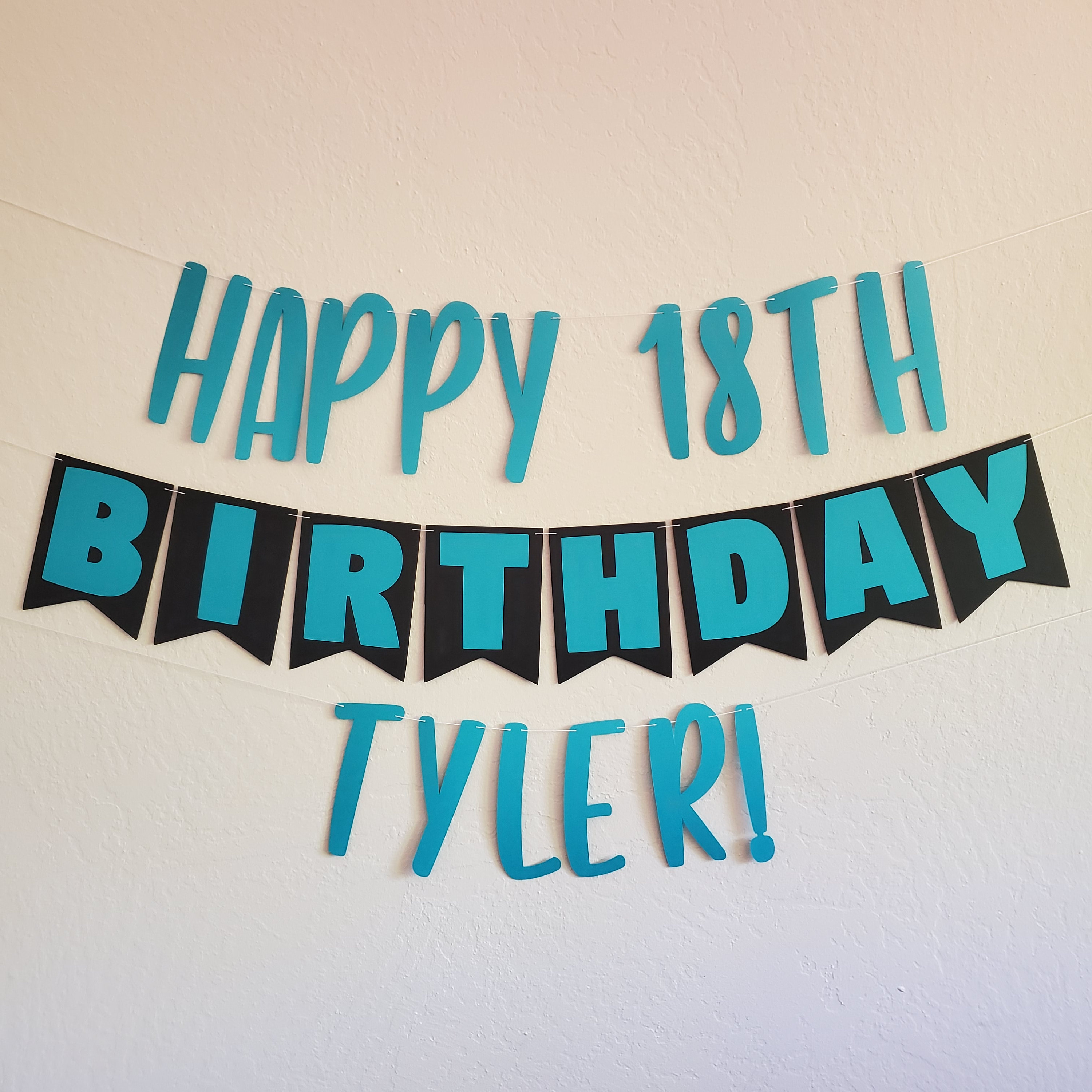 Custom Birthday Banner Black and Teal Birthday Banner Teal - Etsy