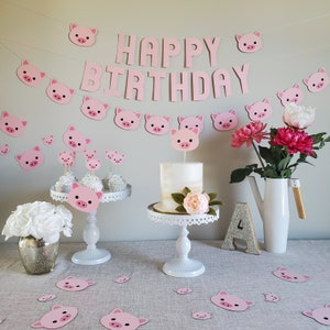 Pig Garland, Pig Banner, Pig Decor, Cute Pig Decorations, Babies Room ...