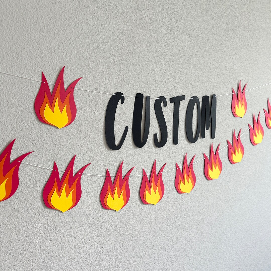 Custom Fire Banner, Fire Party, Campfire Party, Camping Birthday, Fire ...