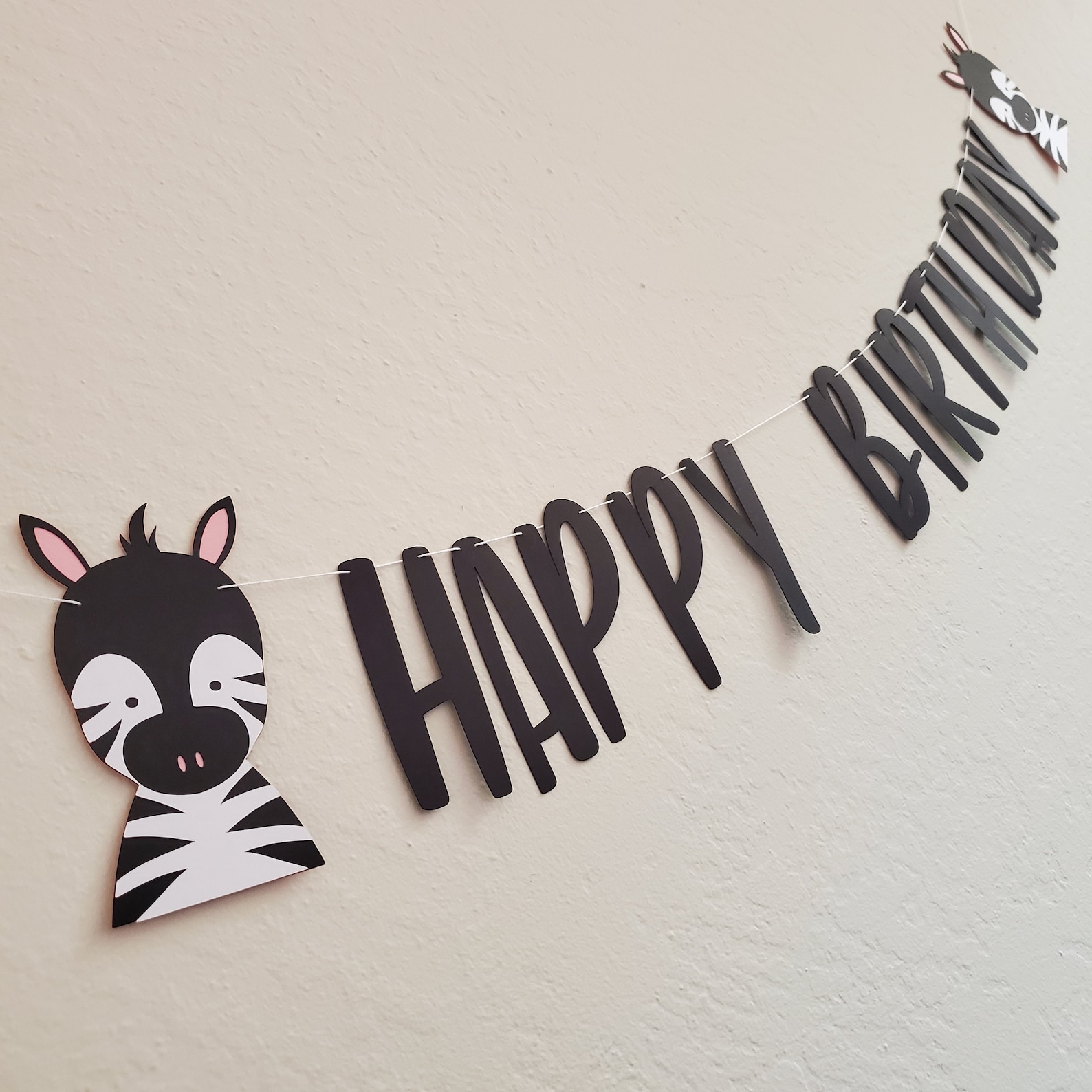 Zebra Banner Zebra Birthday Banner Zebra Garland Zebra | Etsy