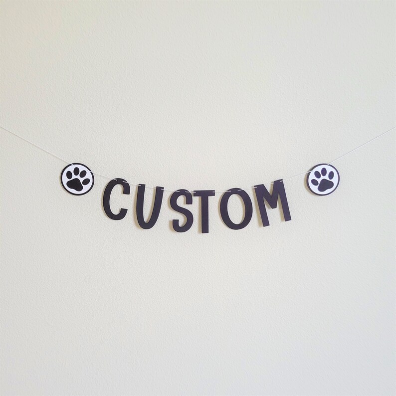 Paw Print Banner Paw Print Garland Dog Birthday Party Cat - Etsy