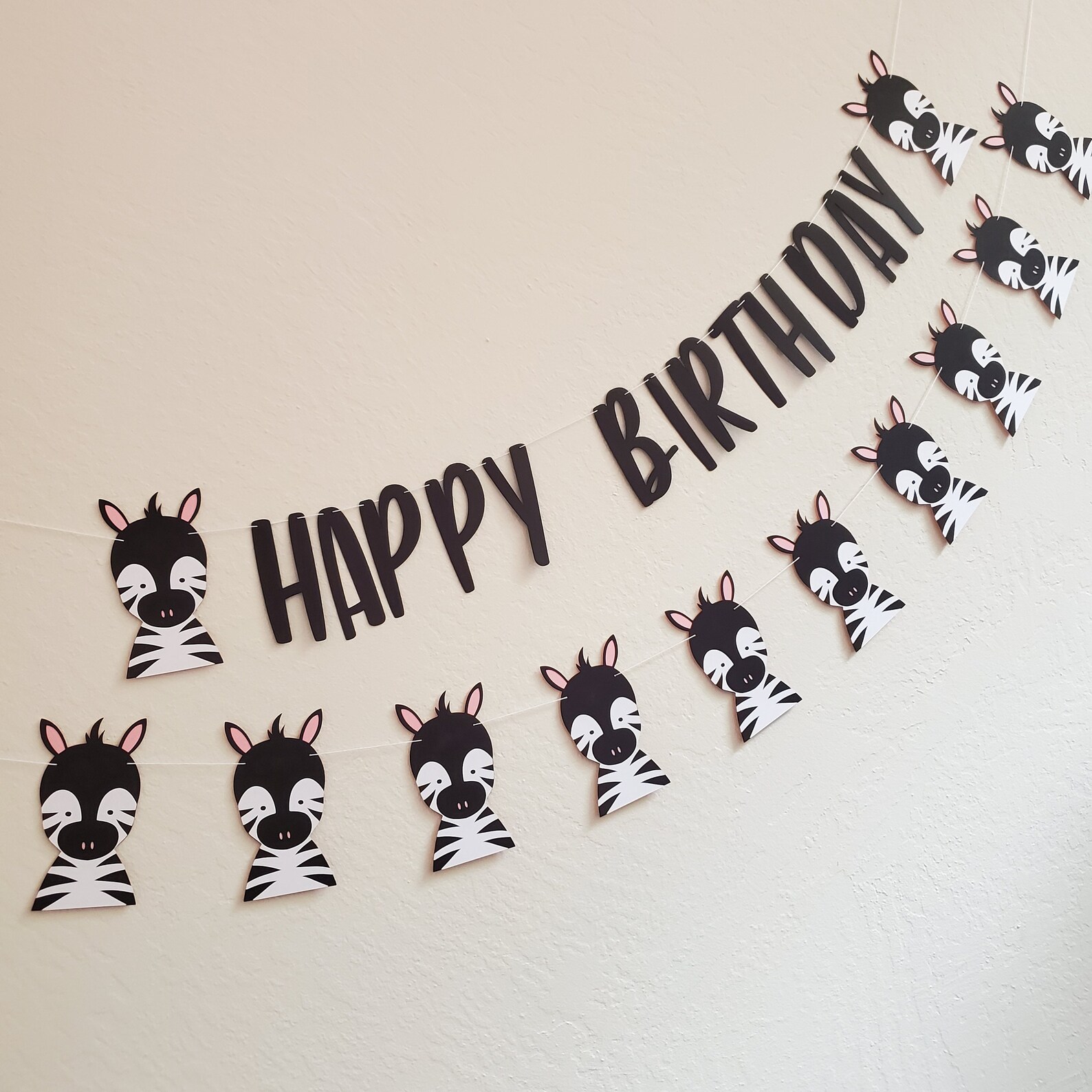 Zebra Banner Zebra Birthday Banner Zebra Garland Zebra | Etsy