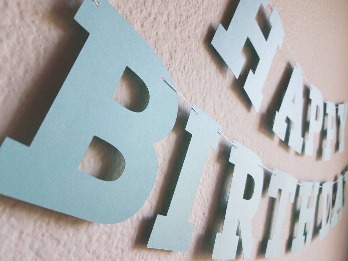 Aqua Happy Birthday Banner Aqua Birthday Banner Aqua Banner - Etsy