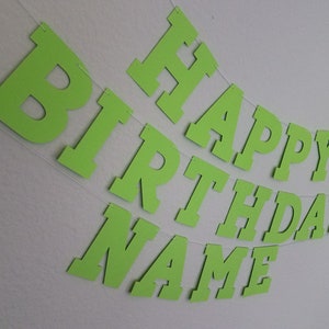 Custom Lime Green Happy Birthday Banner, Bold Serif Font, Lime Green ...