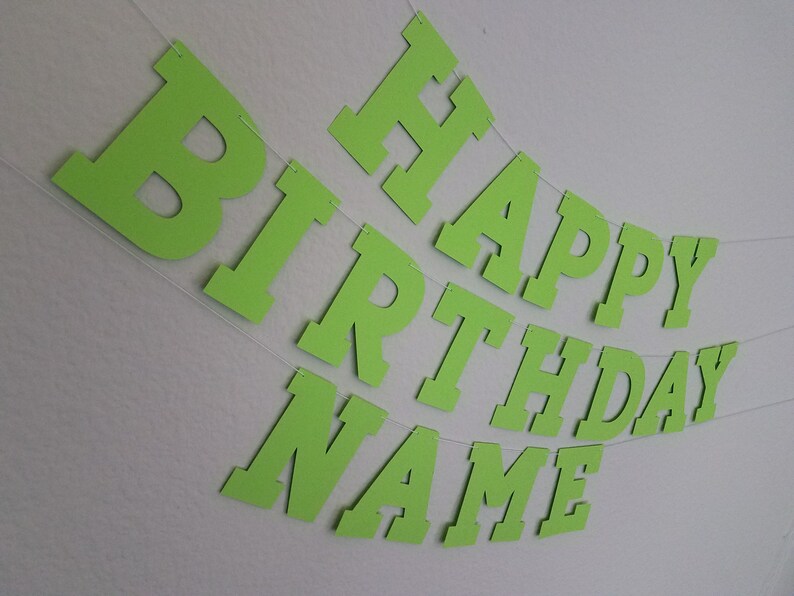 Custom Lime Green Happy Birthday Banner Bold Serif Font Lime | Etsy