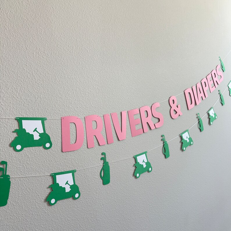 Drivers & Diapers, Golf Baby Shower, Girl Baby Shower, Pink Baby Shower ...