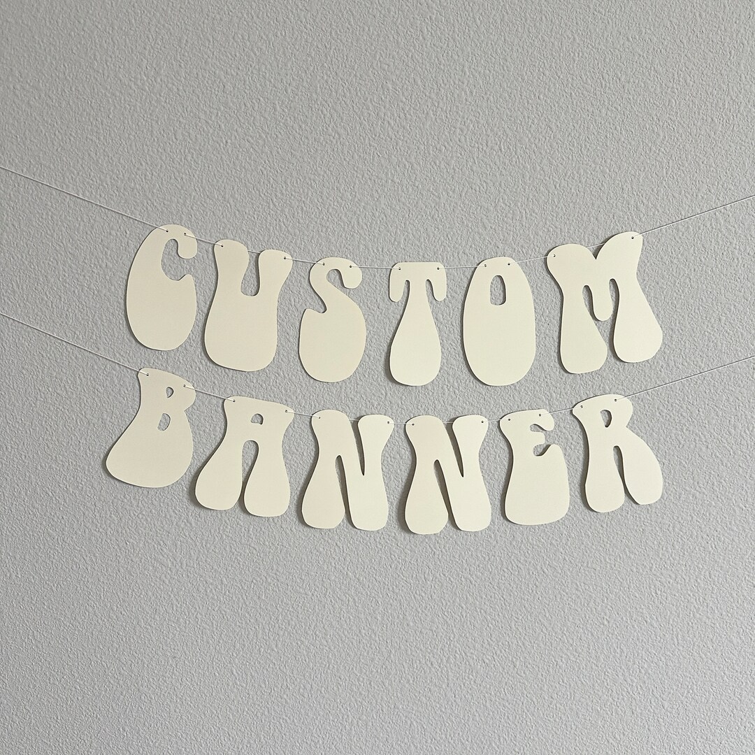 Custom Banner, Custom Beige Banner, Custom Retro Banner, Custom Groovy ...