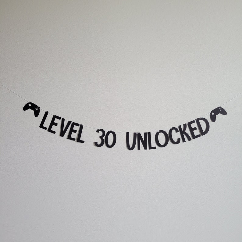 Level 30 Unlocked Gamer Birthday Gaming Birthday Banner - Etsy