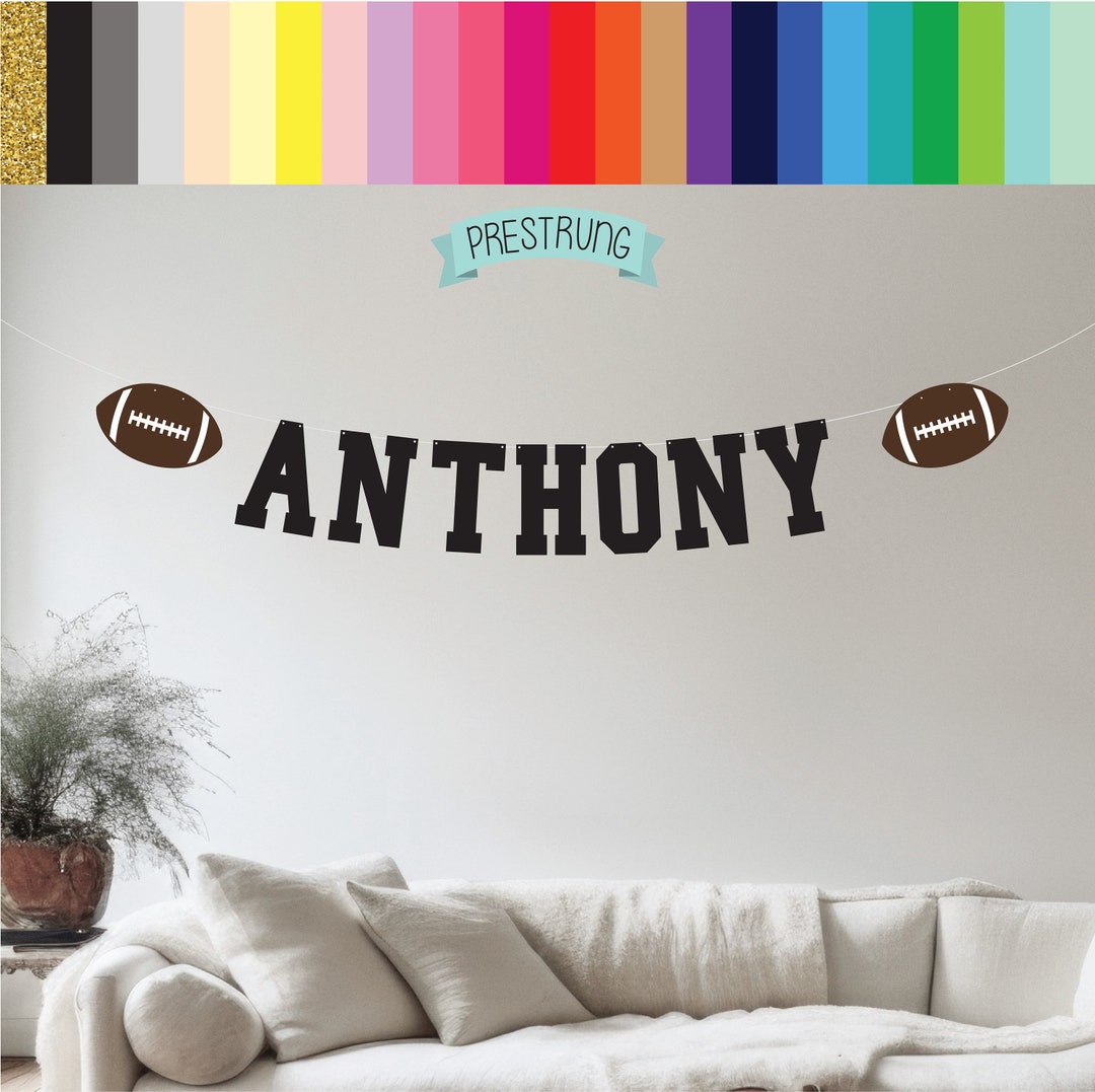 Custom Football Banner, Name Banner, Football Name Banner, Football ...