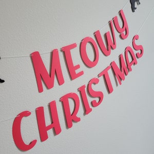 Meowy Christmas, Cat Christmas, Meowy Christmas Banner, Christmas Cat ...
