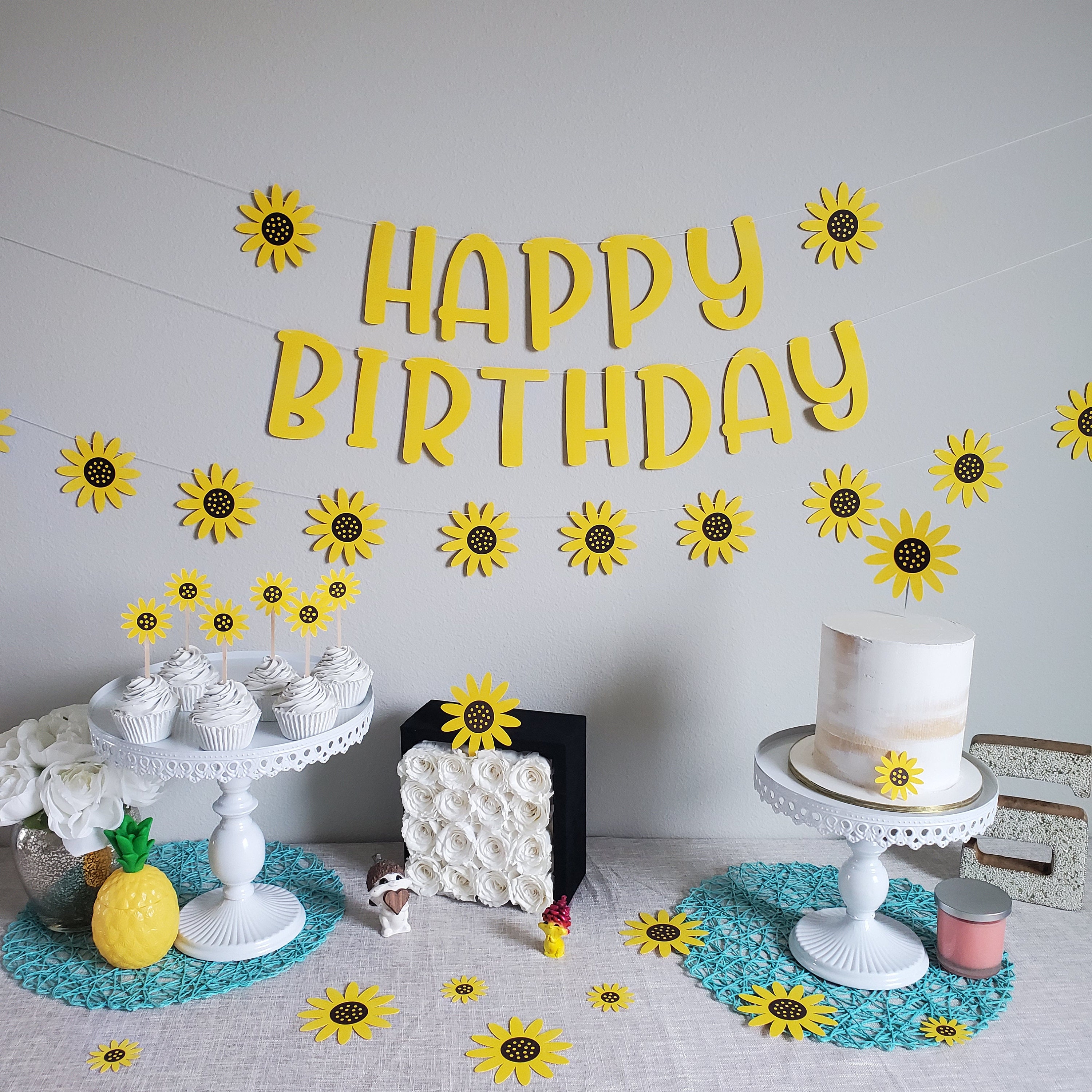 Sunflower Cupcake Toppers Sunflower Party Sunflower Birthday | Etsy