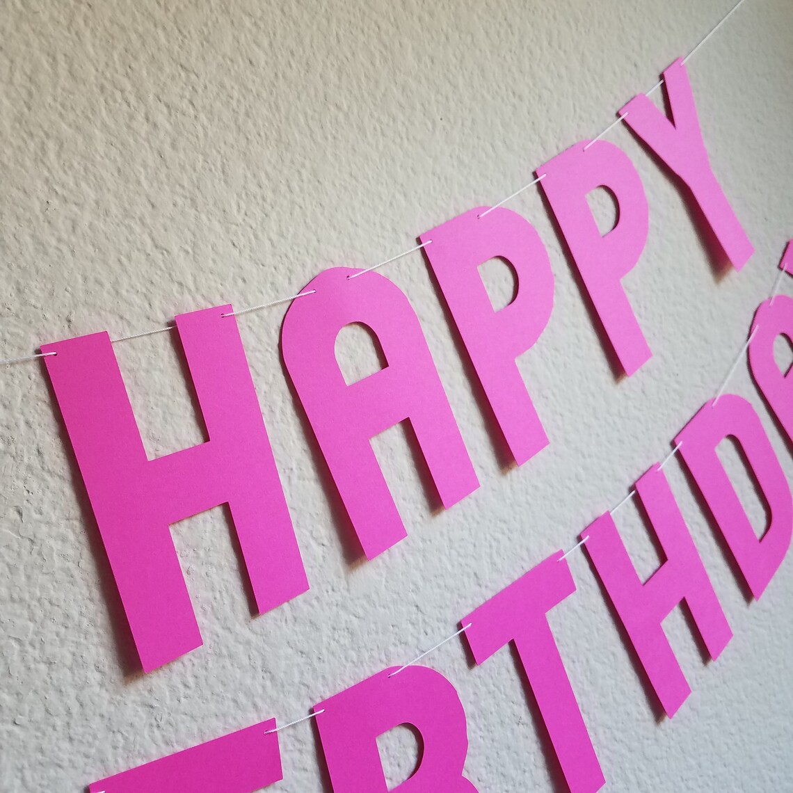 Hot Pink Happy Birthday Banner, Hot Pink Birthday Banner, Custom Hot ...