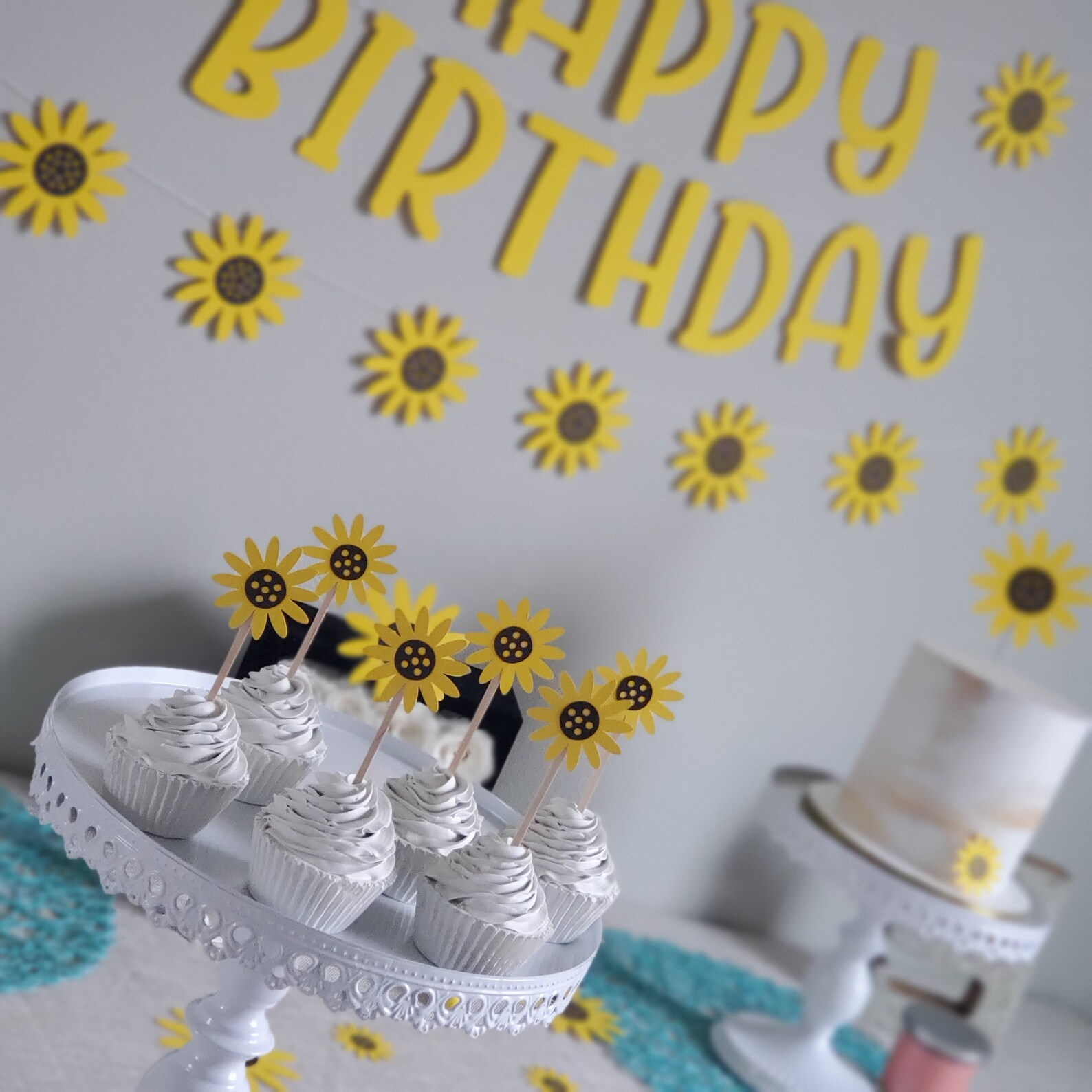 Sunflower Cupcake Toppers Sunflower Party Sunflower Birthday - Etsy