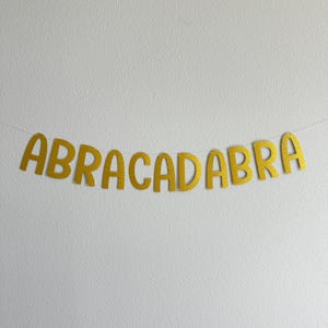 Abracadabra, Abracadabra Banner, Abracadabra Decorations, Gold Glitter ...