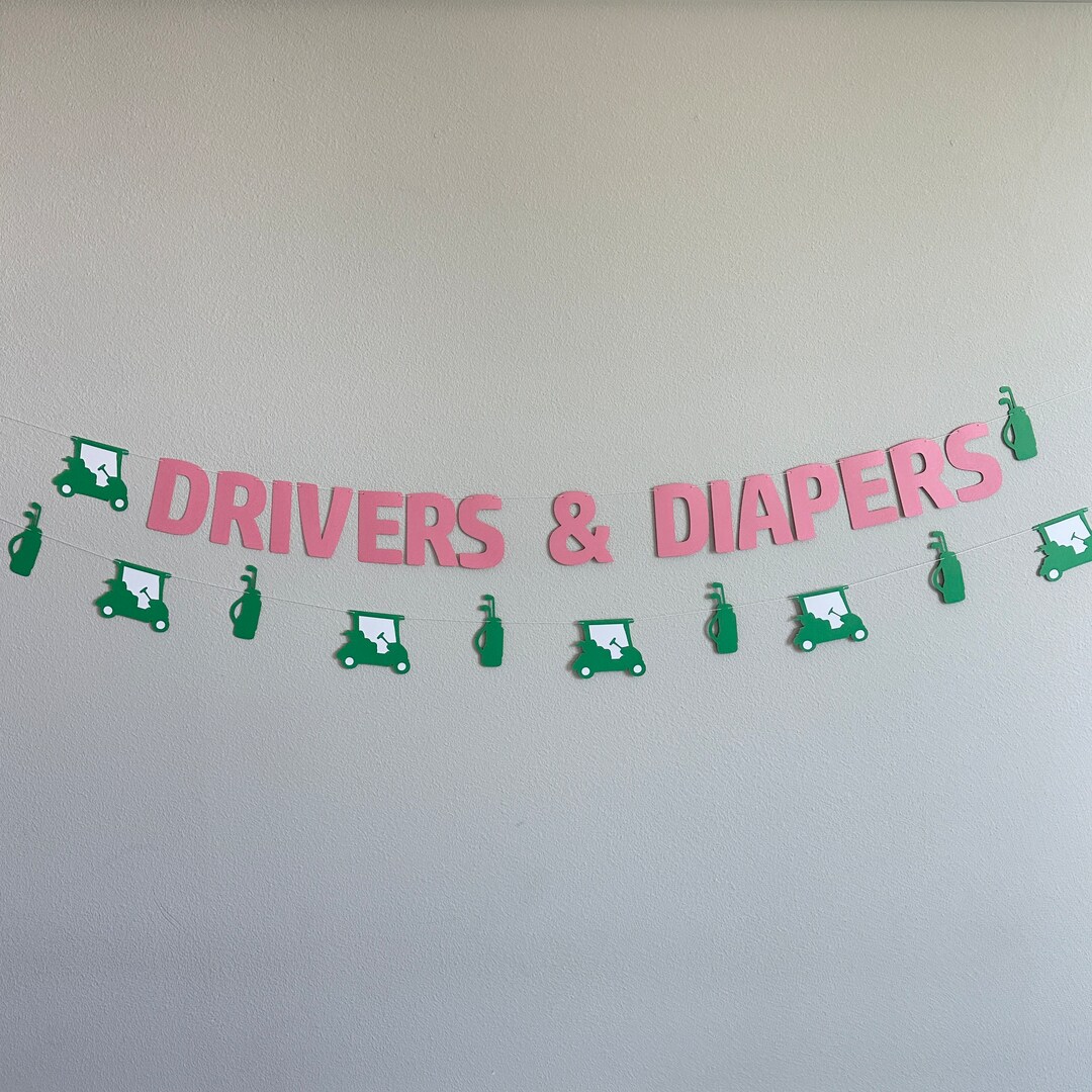 Drivers & Diapers, Golf Baby Shower, Girl Baby Shower, Pink Baby Shower ...