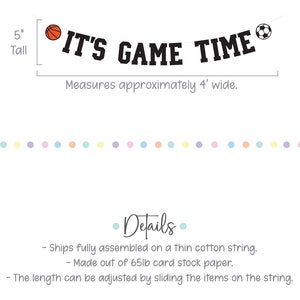 It's Game Time, It's Game Time Decorations, Game Time Banner, Sports ...