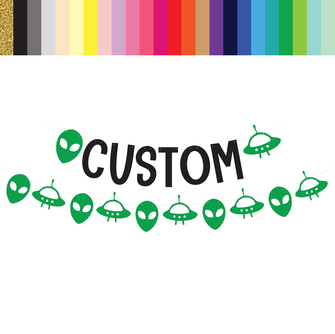 Custom Alien Banner, Alien Birthday Banner, Alien Birthday, Alien ...