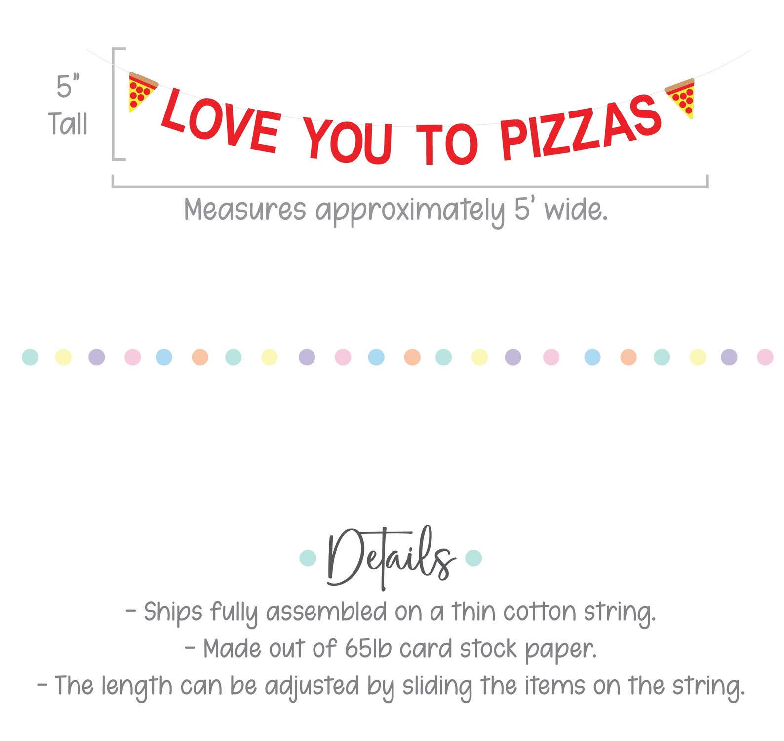 Love You to Pizzas, Love You to Pizzas Banner, Pizza Valentine, Pizza ...