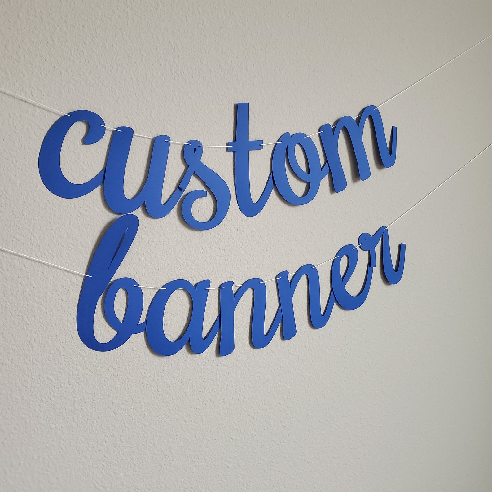 Custom Banner, Banner, Custom Royal Blue Banner, Custom Cursive Banner ...