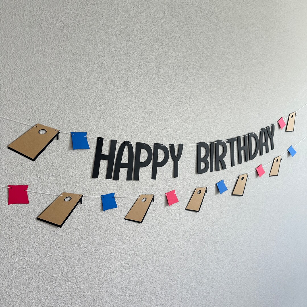 Cornhole Birthday Banner, Cornhole Banner, Cornhole Garland, Cornhole ...