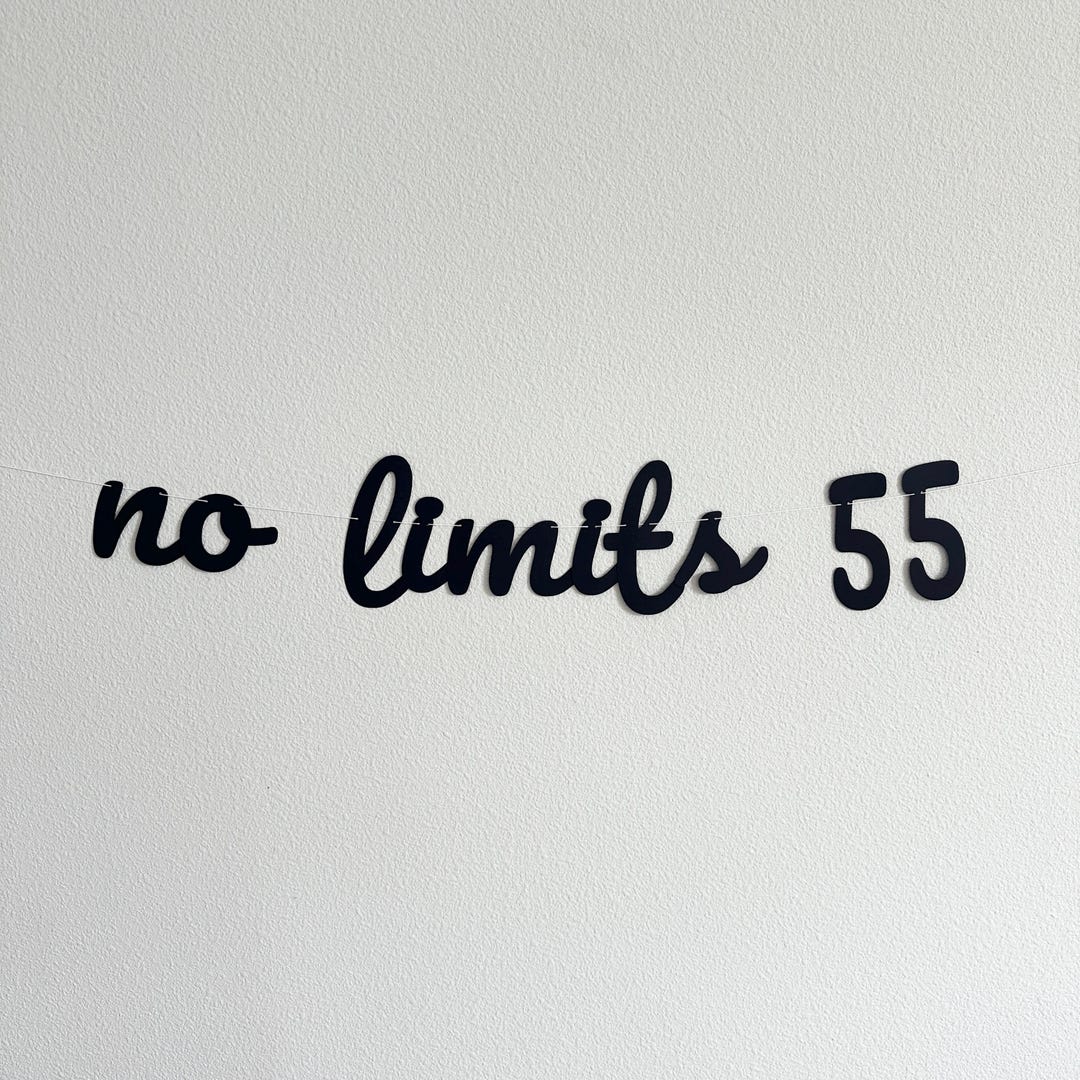 No Limits 55, 55th Birthday Banner, 55th Birthday Party Theme Ideas, No ...