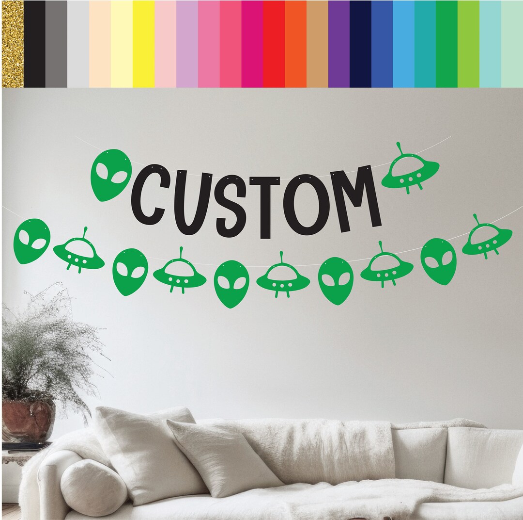 Custom Alien Banner Alien Birthday Banner Alien Birthday - Etsy