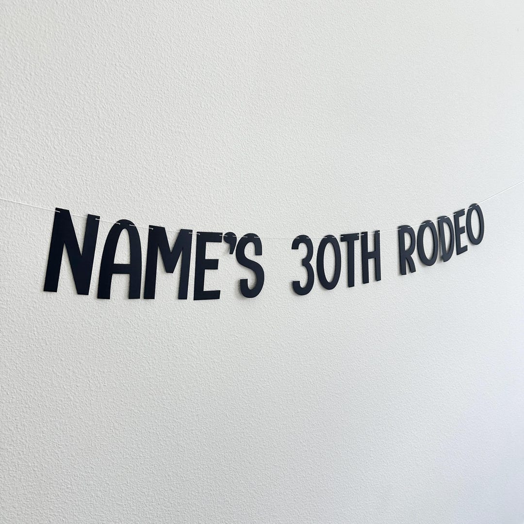 Name's 30th Rodeo Banner, 30th Birthday Party Theme Decorations, Men's ...