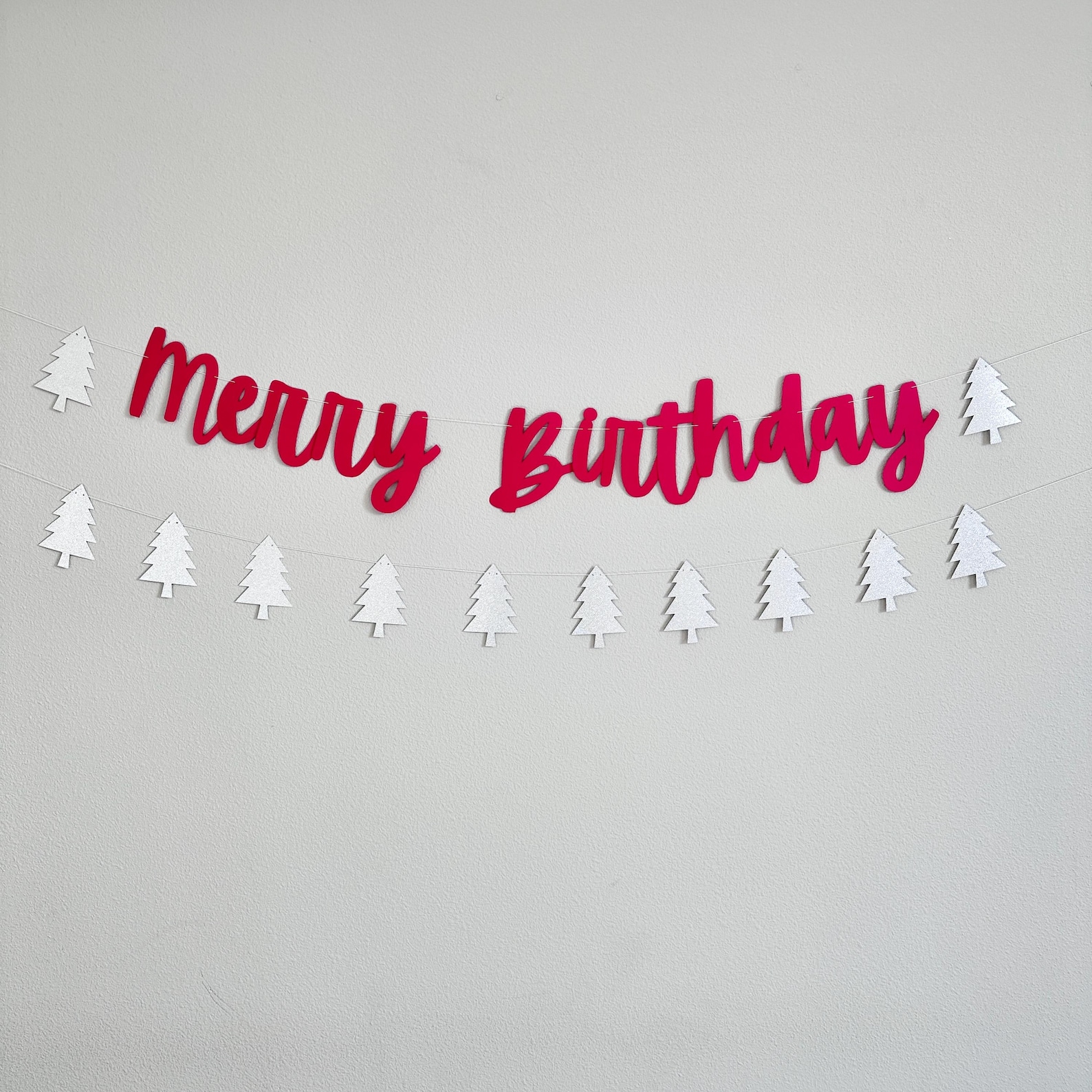 Merry Birthday Banner, Christmas Birthday Decorations, December ...