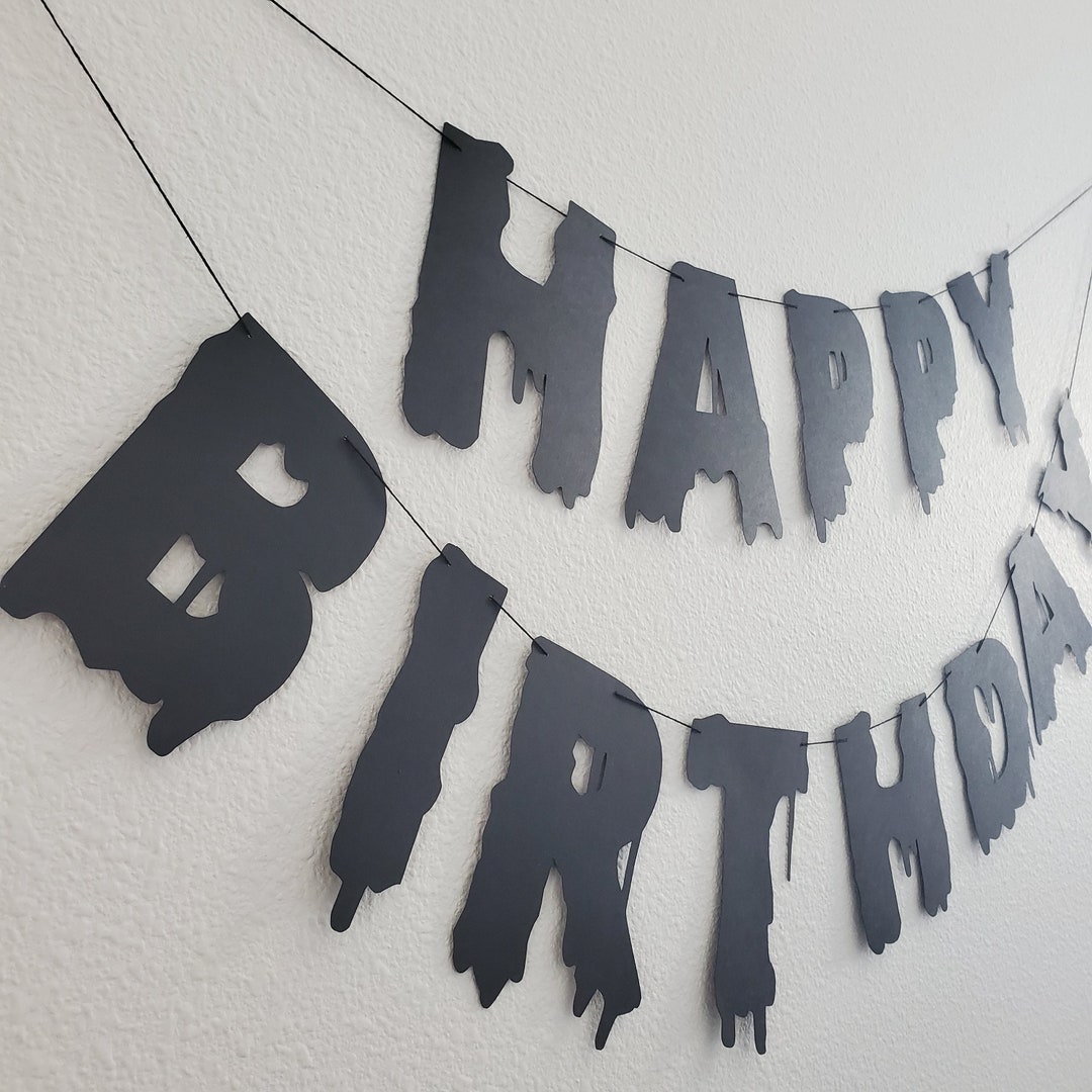 Happy Birthday, Halloween Birthday Banner, Spooky Birthday Banner ...
