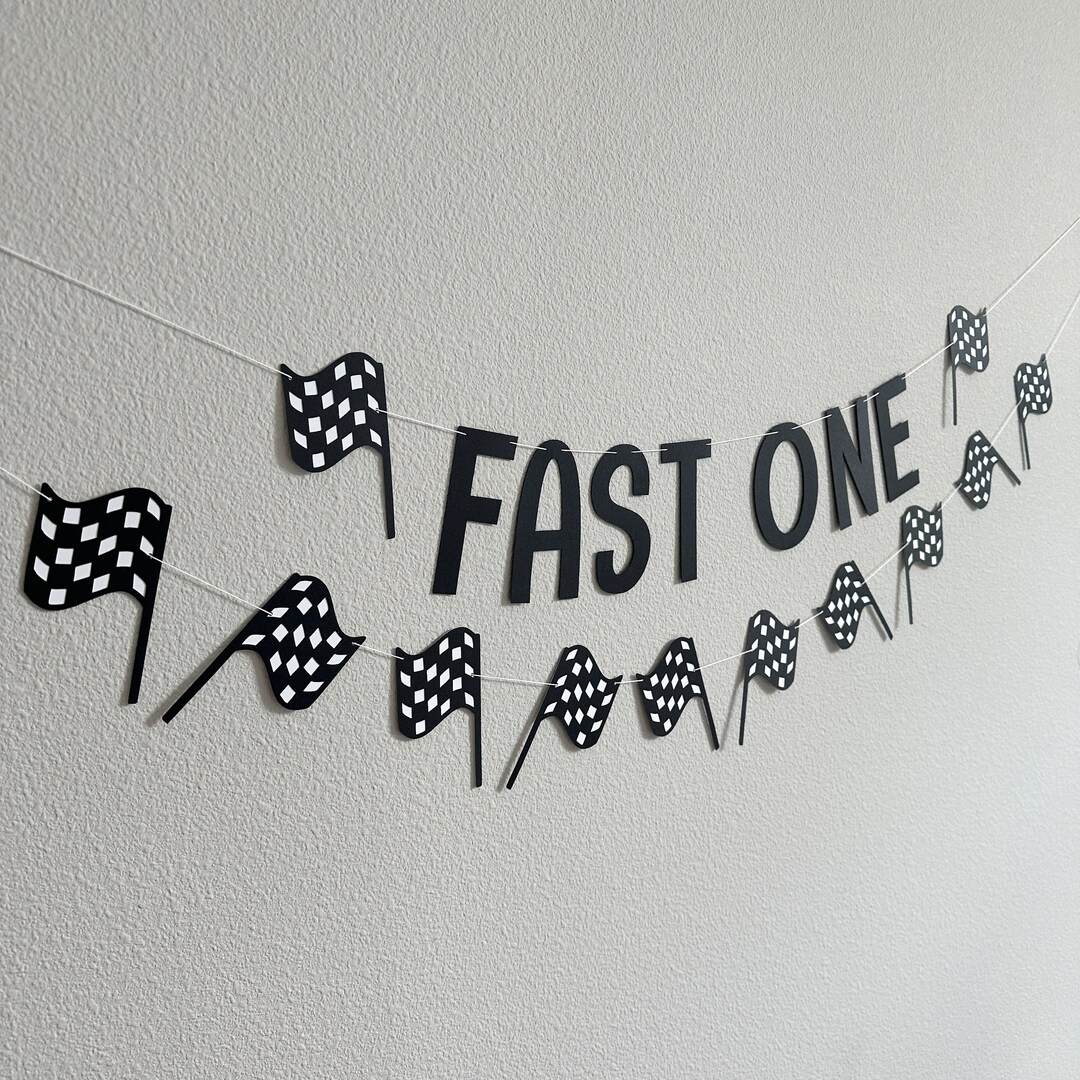 Fast One, Fast One Banner, Fast One Theme, Racing Decorations, Race Car ...