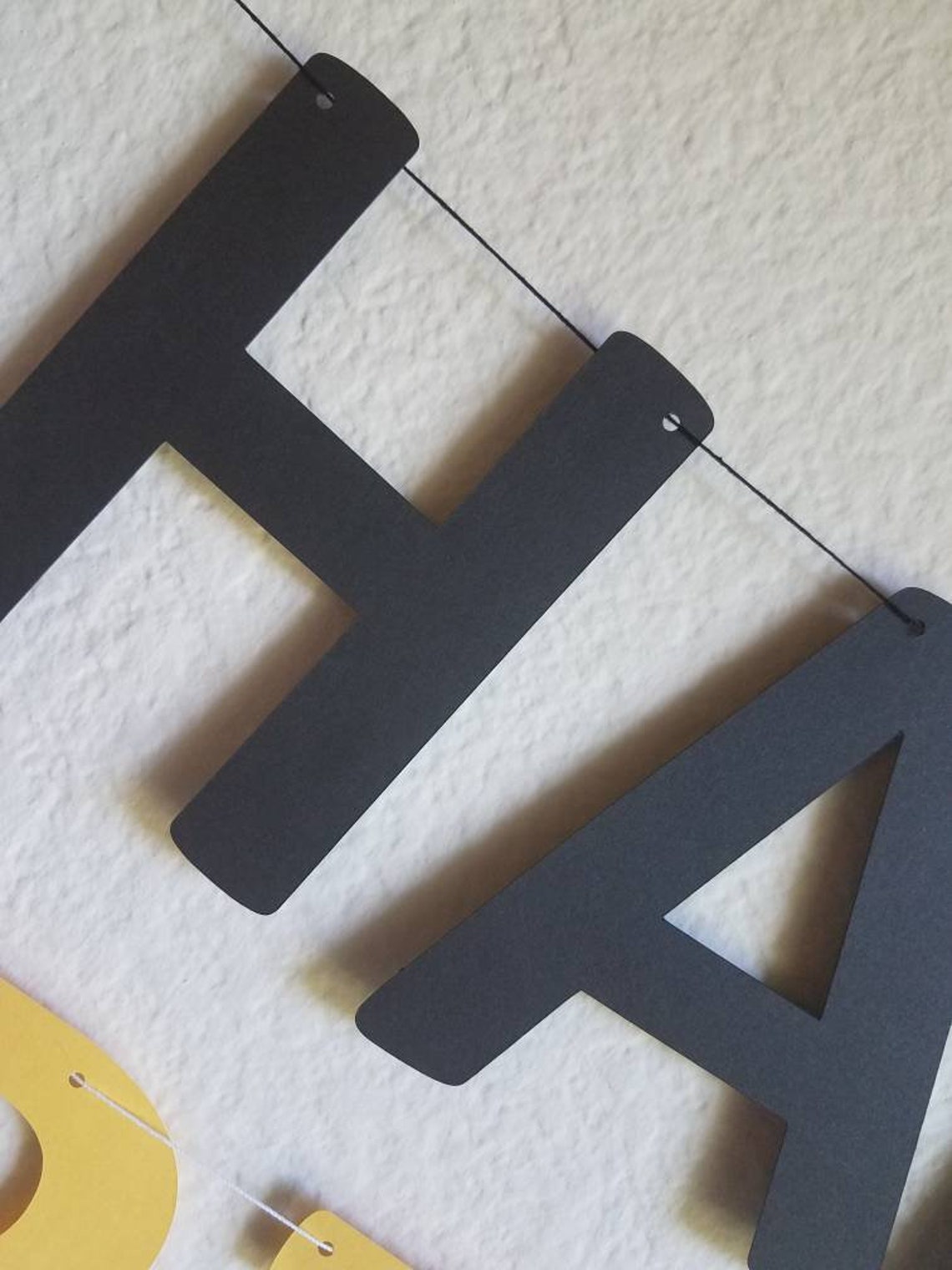 Black and Yellow Happy Birthday Banner Black and Yellow - Etsy