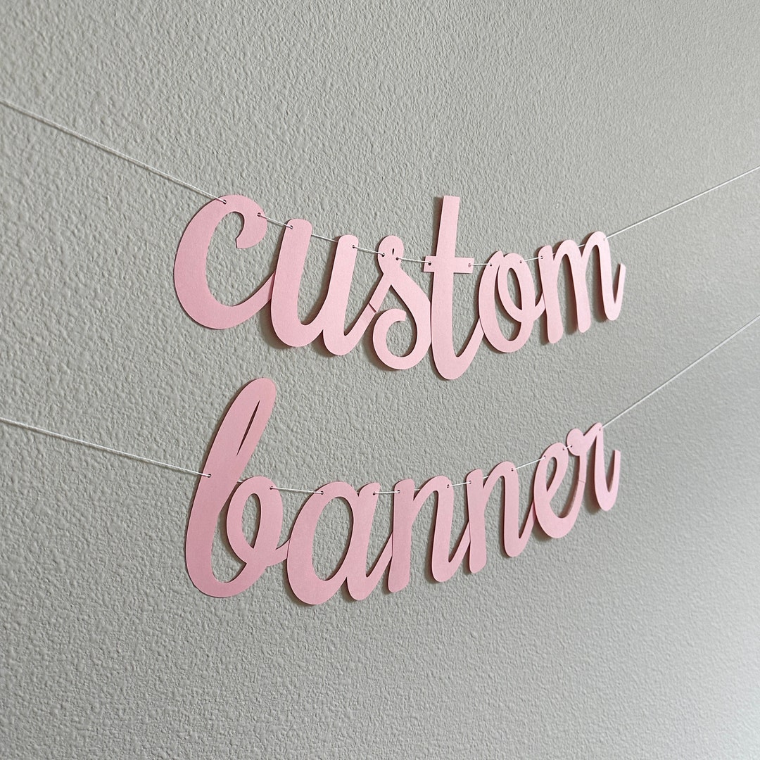 Custom Light Pink Banner, Banner, Custom Pink Banner, Custom Cursive ...
