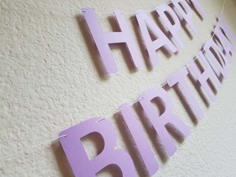 Lavender Happy Birthday Banner Girl Birthday Banner Lavender - Etsy