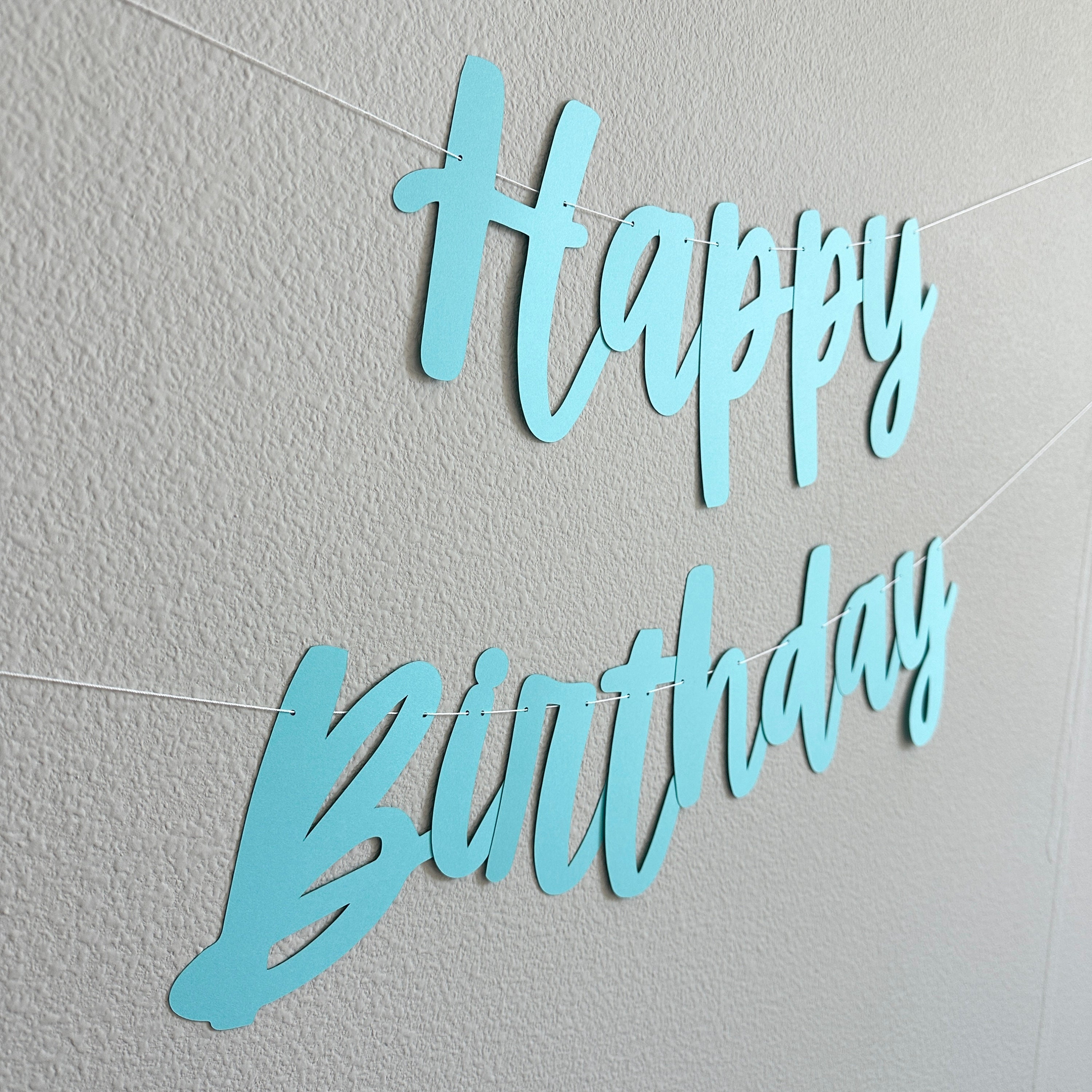 Happy Birthday Banner, Aqua Birthday Party, Aqua Party Decorations ...