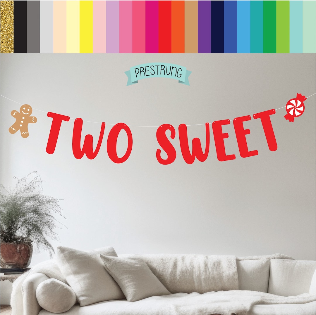 Two Sweet, Two Sweet Banner, Two Sweet Decorations, Christmas 2nd ...