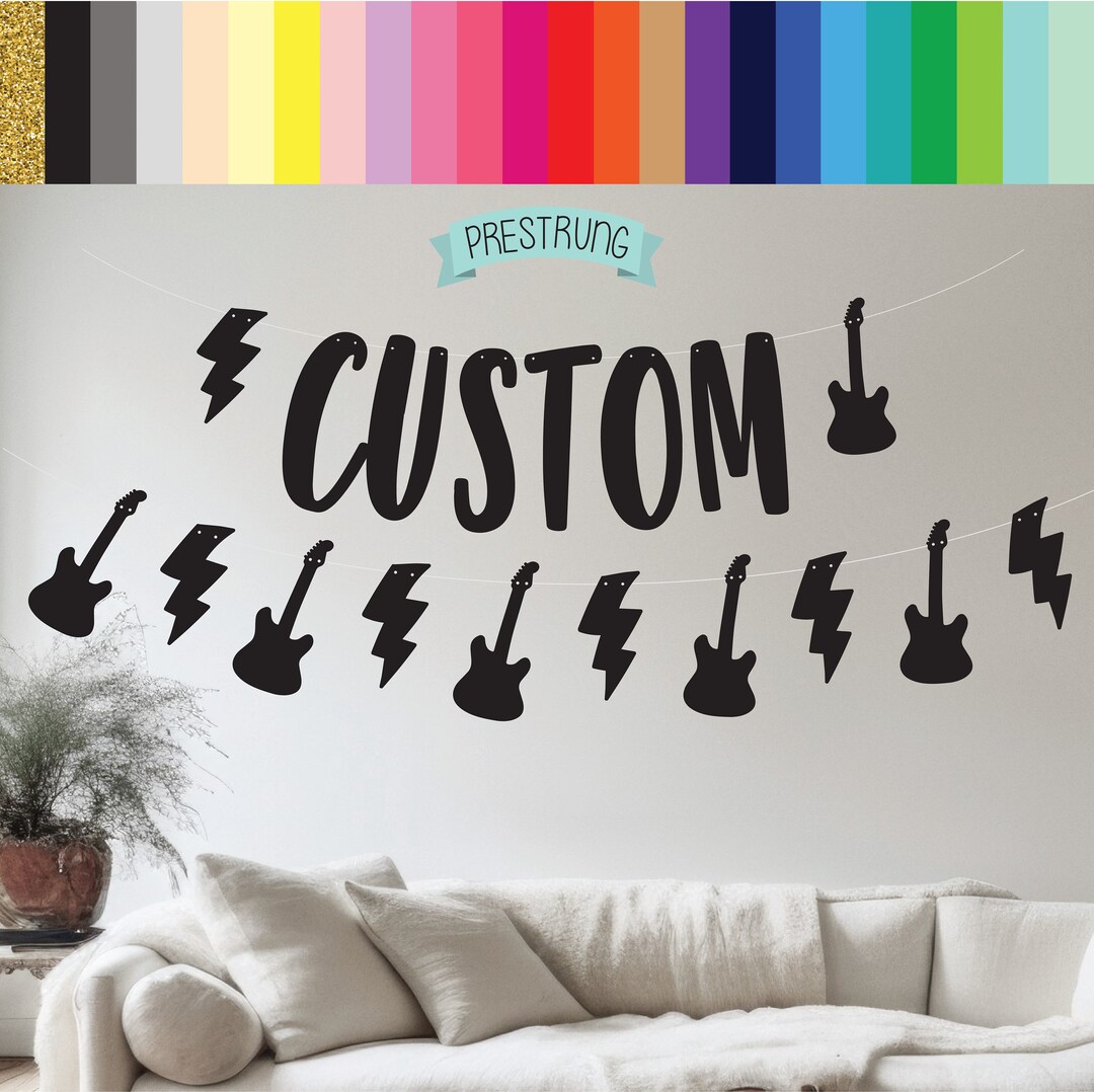 Custom Rock Banner, Rock and Roll Theme, Rock Birthday, Music Birthday ...