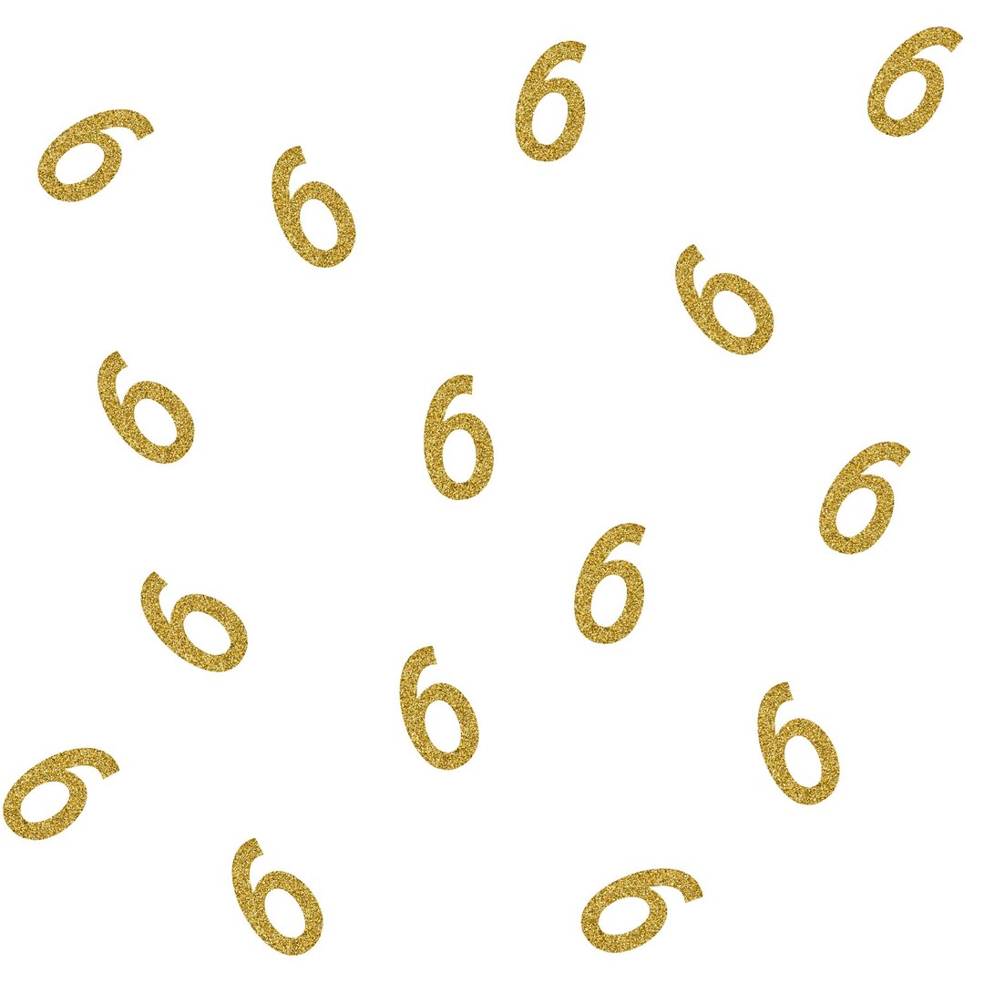Six Confetti, Confetti Number Six, Sixth Birthday Confetti, 6th ...