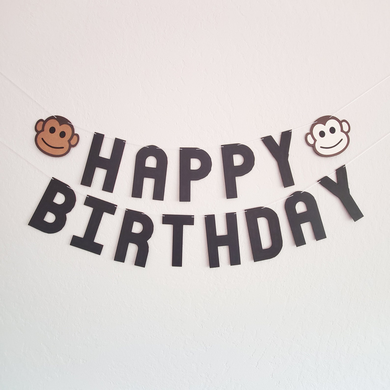 Monkey Birthday Banner, Monkey Party, Monkey Birthday Party, Monkey ...