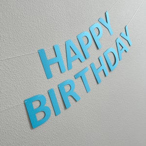 Blue Happy Birthday Banner, Boy Birthday Banner, Blue Banner, Blue ...